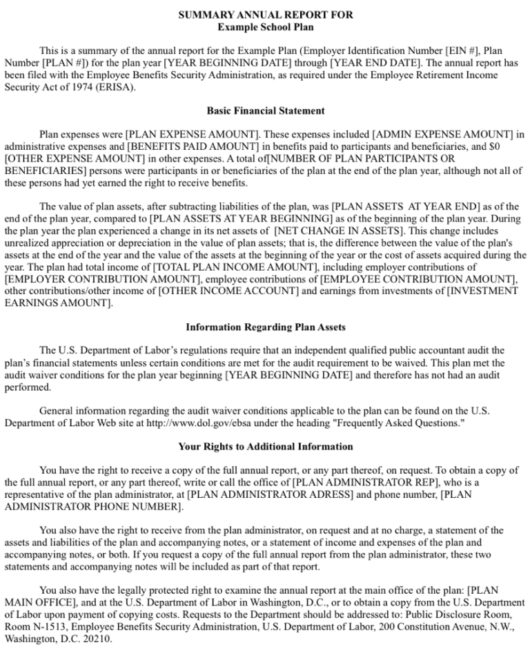 Summary Annual Report Template Best Professional Templates
