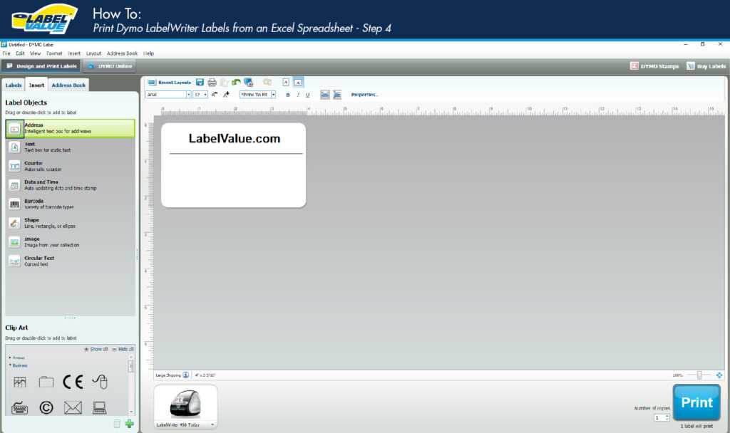 How To Print Labels From An Excel Spreadsheet Using A Dymo In Dymo